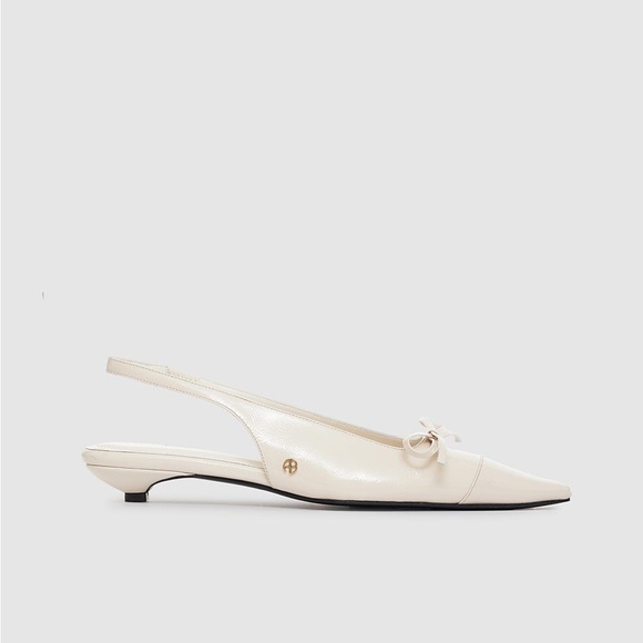 Anine Bing | Shoes | Anine Bing Zoey Slingback Heels In Bone Crinkled ...
